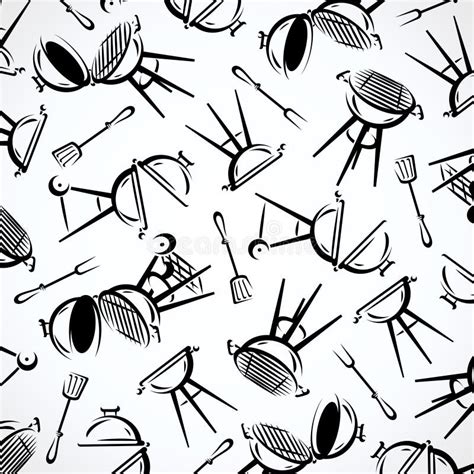 Grill Background Pattern Set Collection Icon Grill Stock Image