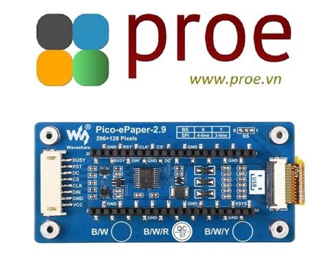 2 9inch e paper e ink display module b for raspberry pi pico 296×128