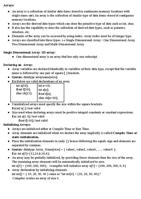 Unit 2 Notes On Arrays Structures And Pointers Pps Studocu
