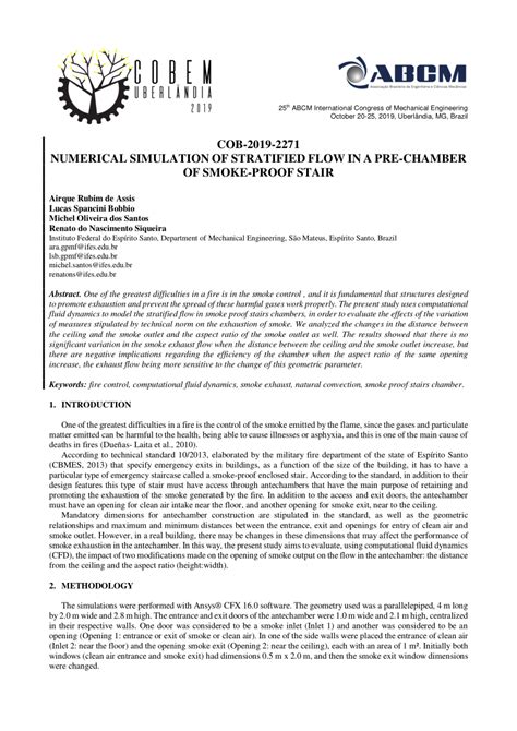 Pdf Numerical Simulation Of Stratified Flow In A Pre Chamber Of Smoke Proof Stair