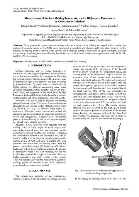 Pdf Measurement Of Surface Melting Temperature With High Speed