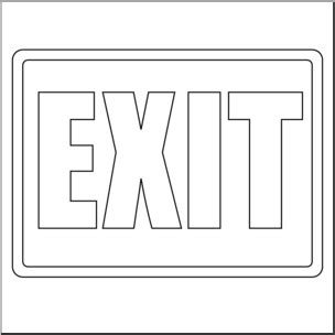 Clip Art Signs Exit B W I Abcteach Com