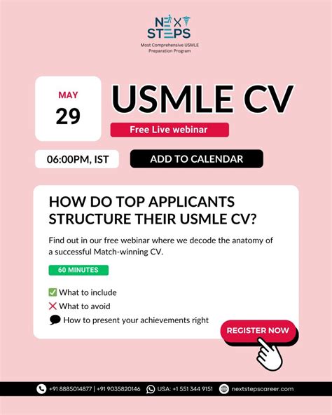 How To Create A Winning Usmle Cv Free Webinar Next Steps Posted On The Topic Linkedin
