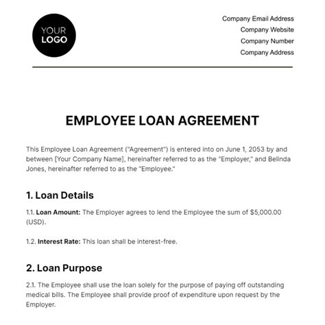 Loan Agreement Templates Free