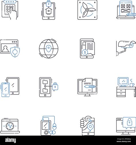 Antivirus Line Icons Collection Protection Security Malware Virus Threats Firewall