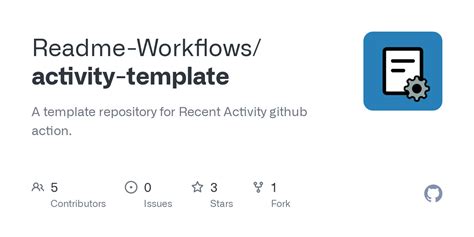 Github Readme Workflowsactivity Template A Template Repository For