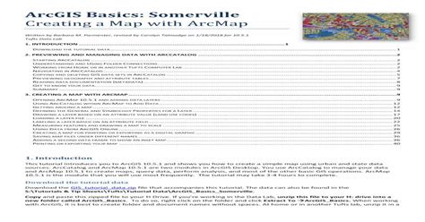 Pdf Arcgis Basics Somerville Creating A Map With Arcmap · Arcgis Basics Somerville Creating