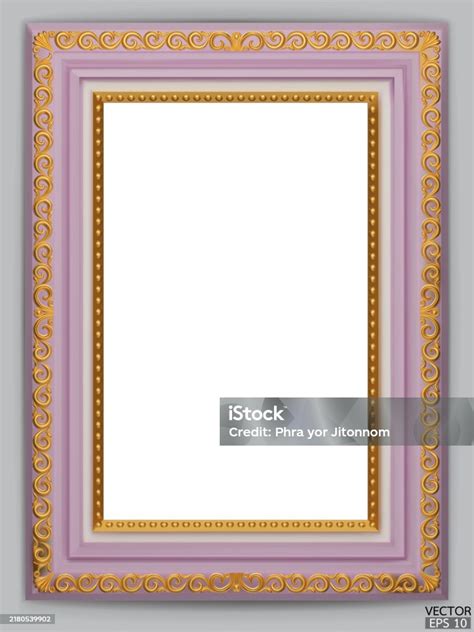 사실적인 밝은 보라색 빈티지 프레임은 회색 배경에 고립되어 있습니다 직사각형 프레임 모형 클래식 사진 나무 프레임 회화 포스터 및 사진 화랑을 위한 자주색 테두리 3d 벡터