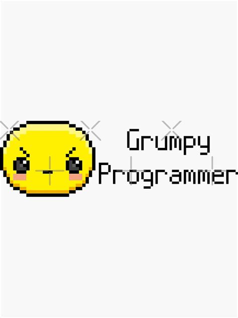 Grumpy Programmer Sticker By Dev Tats Redbubble