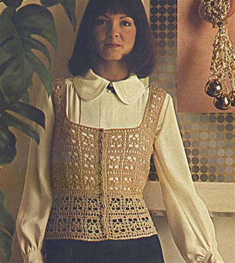 Crocheted Top 1970s Style Vintage Pattern High Resolution Cleaned