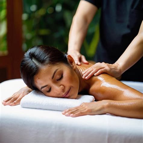 A Woman Is Getting A Massage With A White Cloth Premium Ai Generated Image