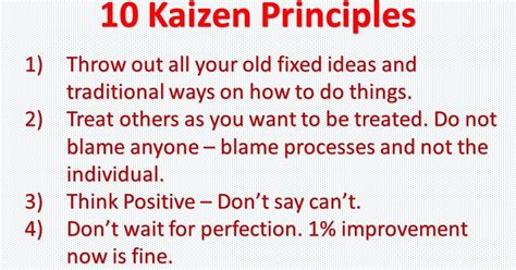 High Level Rules Kaizen Basic Principles