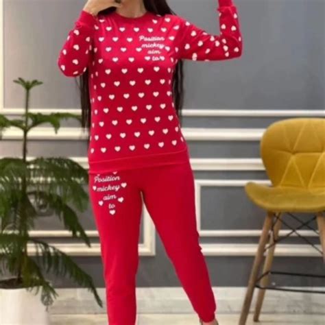 خرید و قیمت بلوز شلوار زنانه طرح قلب جنس نخ پنبه فری سایز 38 تا 44