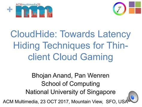 Cloudhide Towards Latency Hiding Techniques For Thin Client Cloud Gaming Ppt