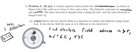 Solved 3 Problem 3 [25 Pts] A Coaxial Capacitor Shown