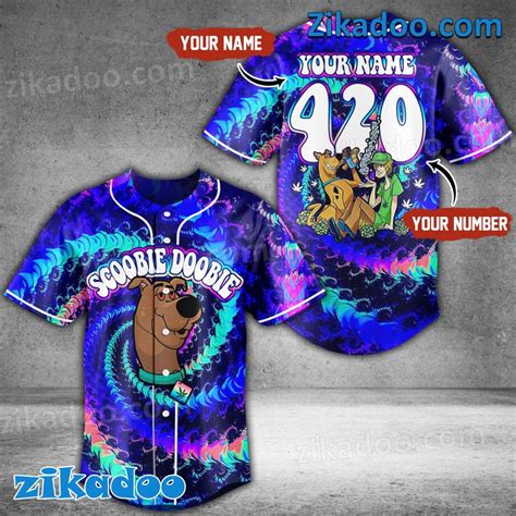 Scooby Doo Scoobie Doobie Trippy Personalized Baseball Jersey Zikadoo