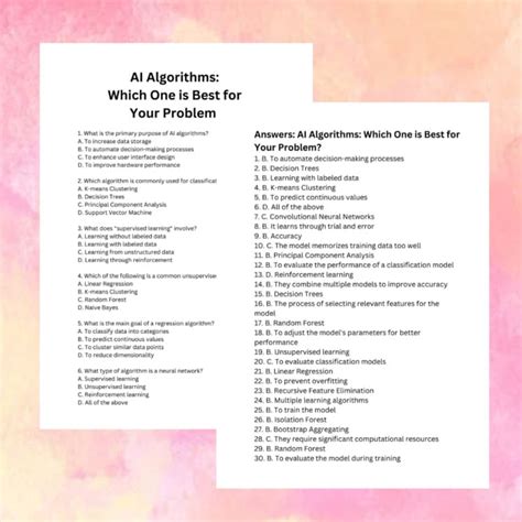 30 Quiz Questions — Ai Algorithms Which One Is Best For Your Problem