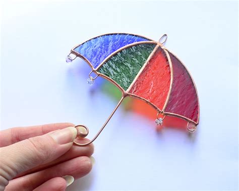 Stain Glass Window Crystal Suncatcher, Rainbow Umbrella Hangings Decor ...