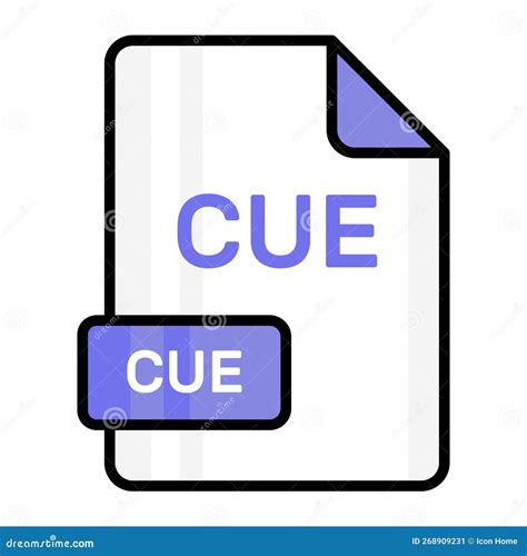 An Amazing Vector Icon Of CUE File Editable Design Stock Vector