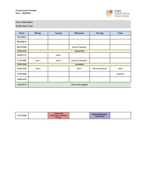 Teacher Timetables Primary Pdf Phonics Cultural Assimilation