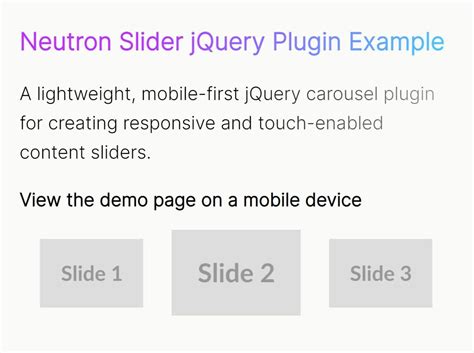 Responsive And Flexible Mobile Touch Slider Swiper Free Jquery Plugins
