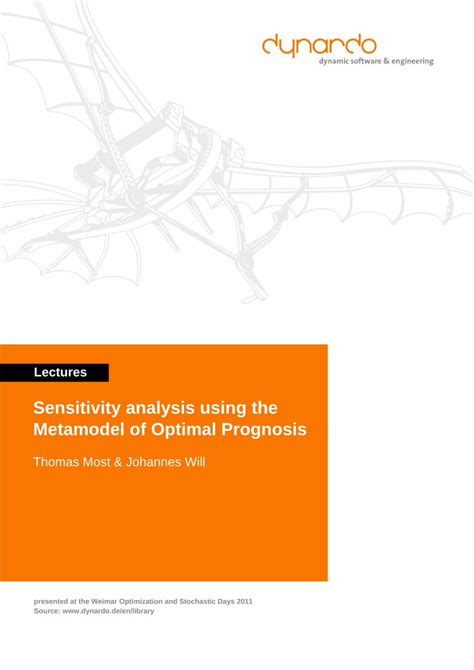 Pdf Metamodel Of Optimal Prognosis Dynardo Gmbh · Sensitivity Analysis Using The Metamodel