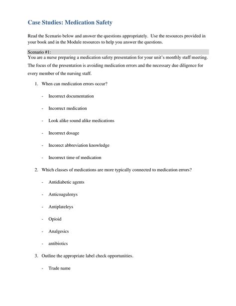 SOLUTION Medication Safety Case Study Nsg Studypool