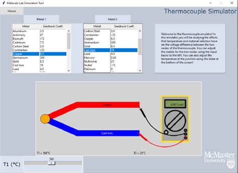 Material Lab Simulation Tool Thermocouple Simulator Thermocouple