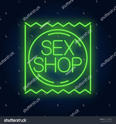 Sex Shop Neon Sign Condom Package Stock Vector Royalty Free 1715895847 Shutterstock