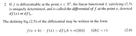 Differential For Real Valued Functions Of Several Variables • Physics Forums