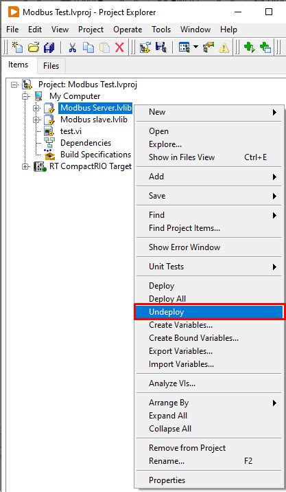 modbus i o server and modbus api do not work simultaneously in labview ni