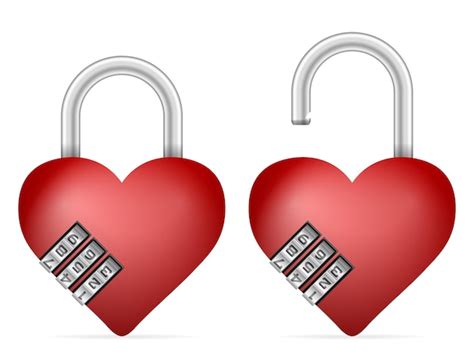 Premium Vector Padlock Heart