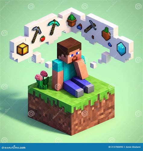 Minecraft Character Thinking Stock Illustration Illustration Of Bugs
