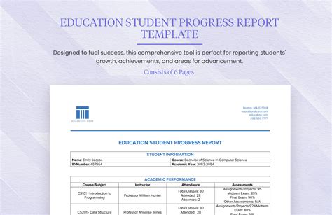 Educational Progress Report Template Midi