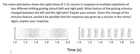 Solved The Raster Plot Below Shows The Spike Times Of 1 V1