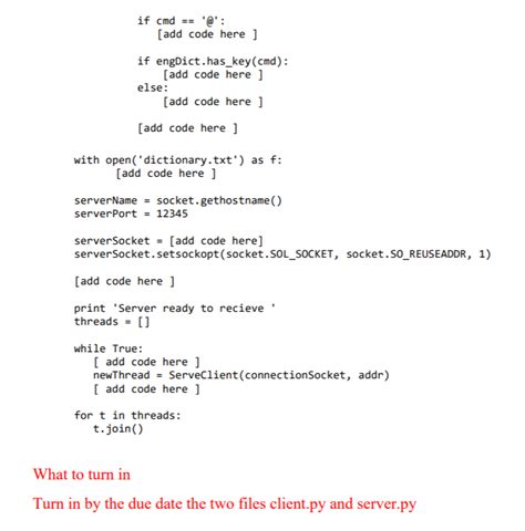 solved using client server socket programming implement a