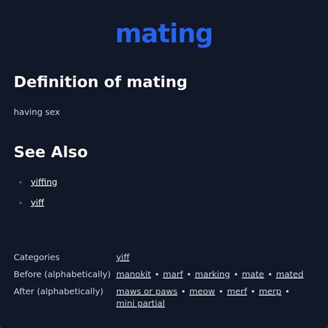 Mating Definition The Furry Dictionary