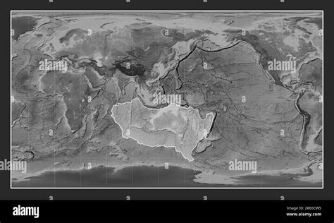 Australian Tectonic Plate On The Grayscale Elevation Map In The