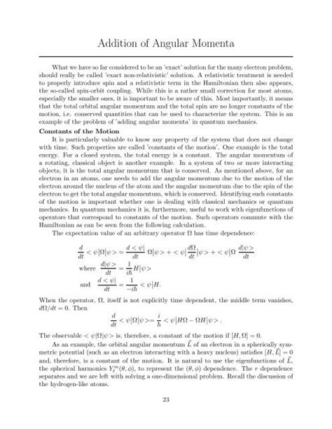 Addition Of Angular Momenta
