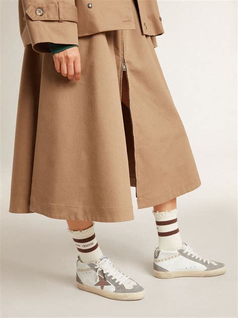 라이트 브라운 메탈릭 레더 스타 나파 And 스웨이드 미드스타 Golden Goose