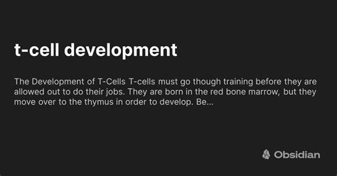 T Cell Development Obsidian Publish