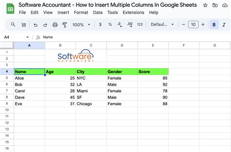 How To Insert Multiple Columns In Google Sheets