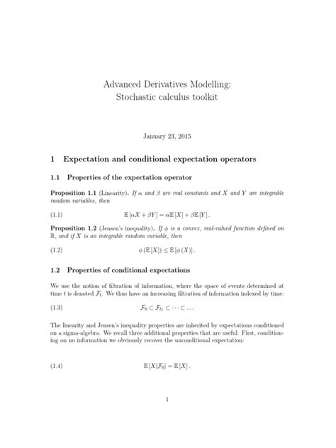 Stochastic Calculus Pdf Mathematics Measure Theory