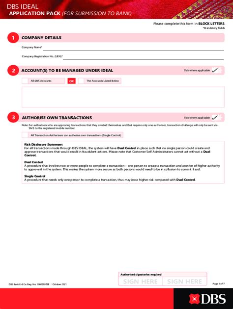 Fillable Online Dbs Ideal Application Form Singapore Fax Email Print Pdffiller