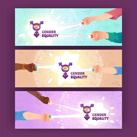 Gender Equity Cartoon Banners Sexuality Identity 13758016 Vector Art