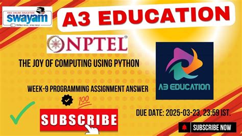 Nptel The Joy Of Computing Using Python Week 9 Programming Assignment Answers Solution 2025