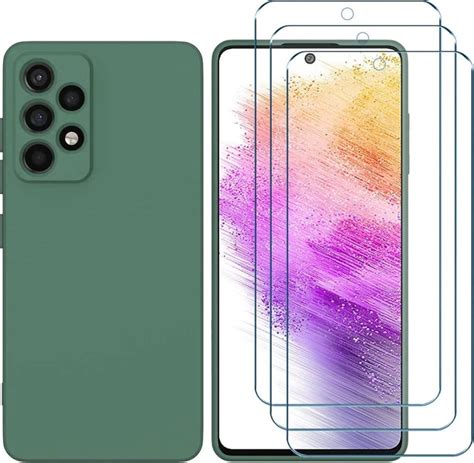 Samsung Galaxy A73 5g Shockproof Case 3 X Tempered Glass Screen