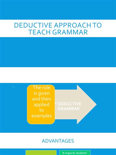 Deductive Approach To Teach Grammar Pdf Learning Teachers