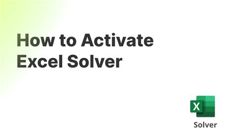 How To Activate Solver In Excel You Might Wonder Where The Solver Is