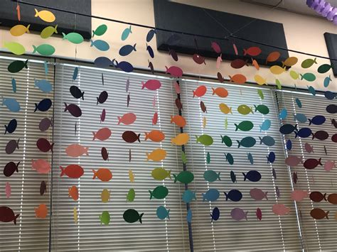 School Of Fish Display I Cut Fish Out With My Cricut Linked Them With